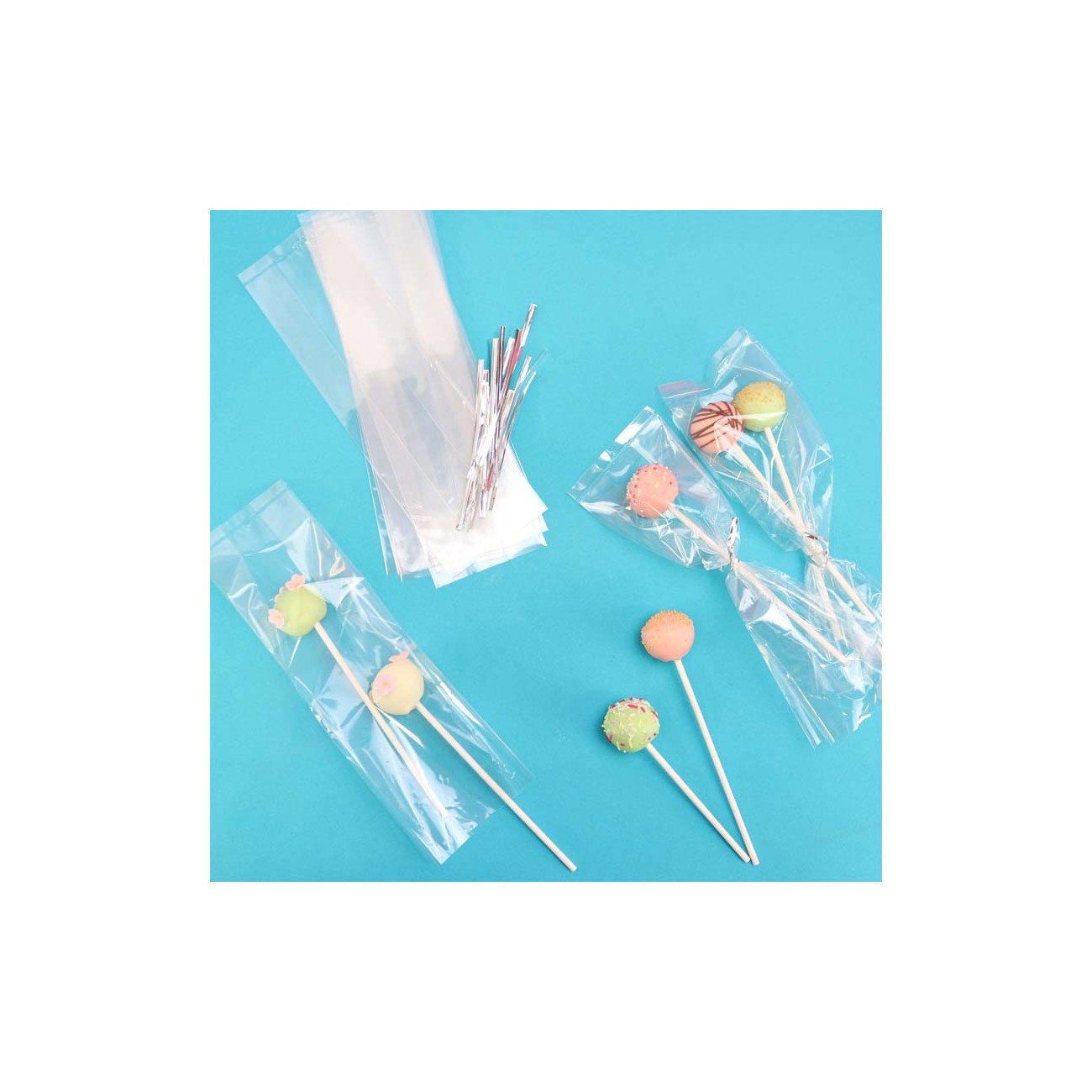 Köp Cake Pop-påsar med silverband – 25-pack | PME